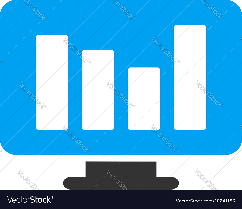 Bar chart monitoring flat icon Royalty Free Vector Image Bar chart monitoring flat icon Royalty Free Vector Image
