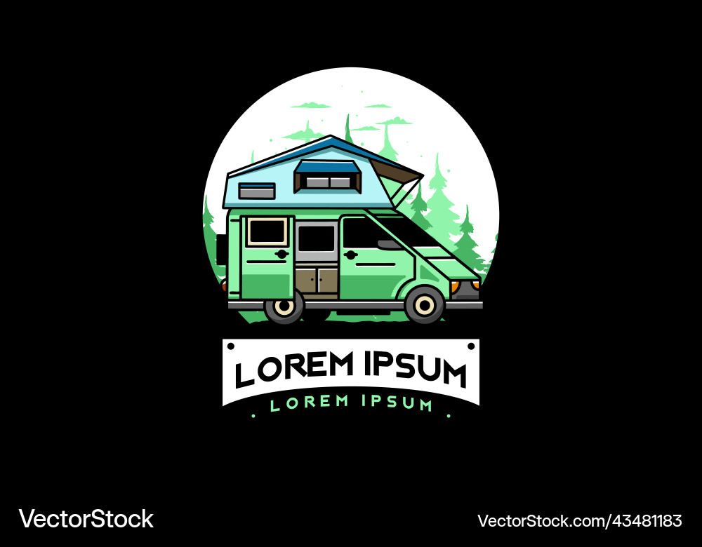 Camping on roof car design Royalty Free Vector Image