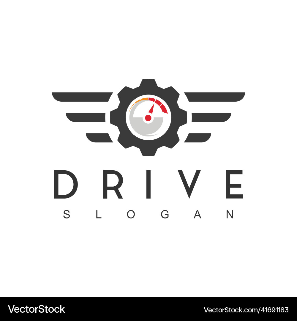 Car drive logo template speedometer racing team Vector Image