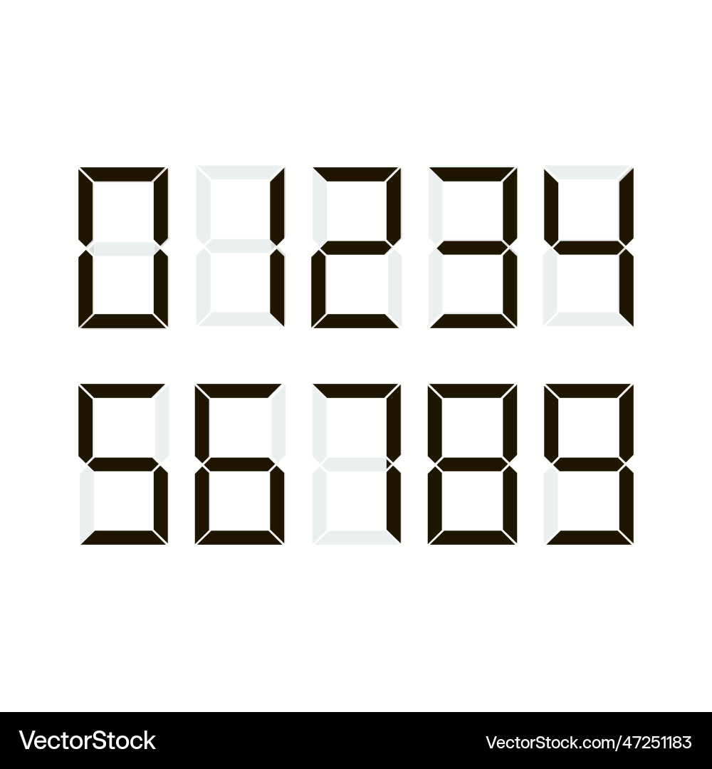 Digital price tag or numbers template Royalty Free Vector