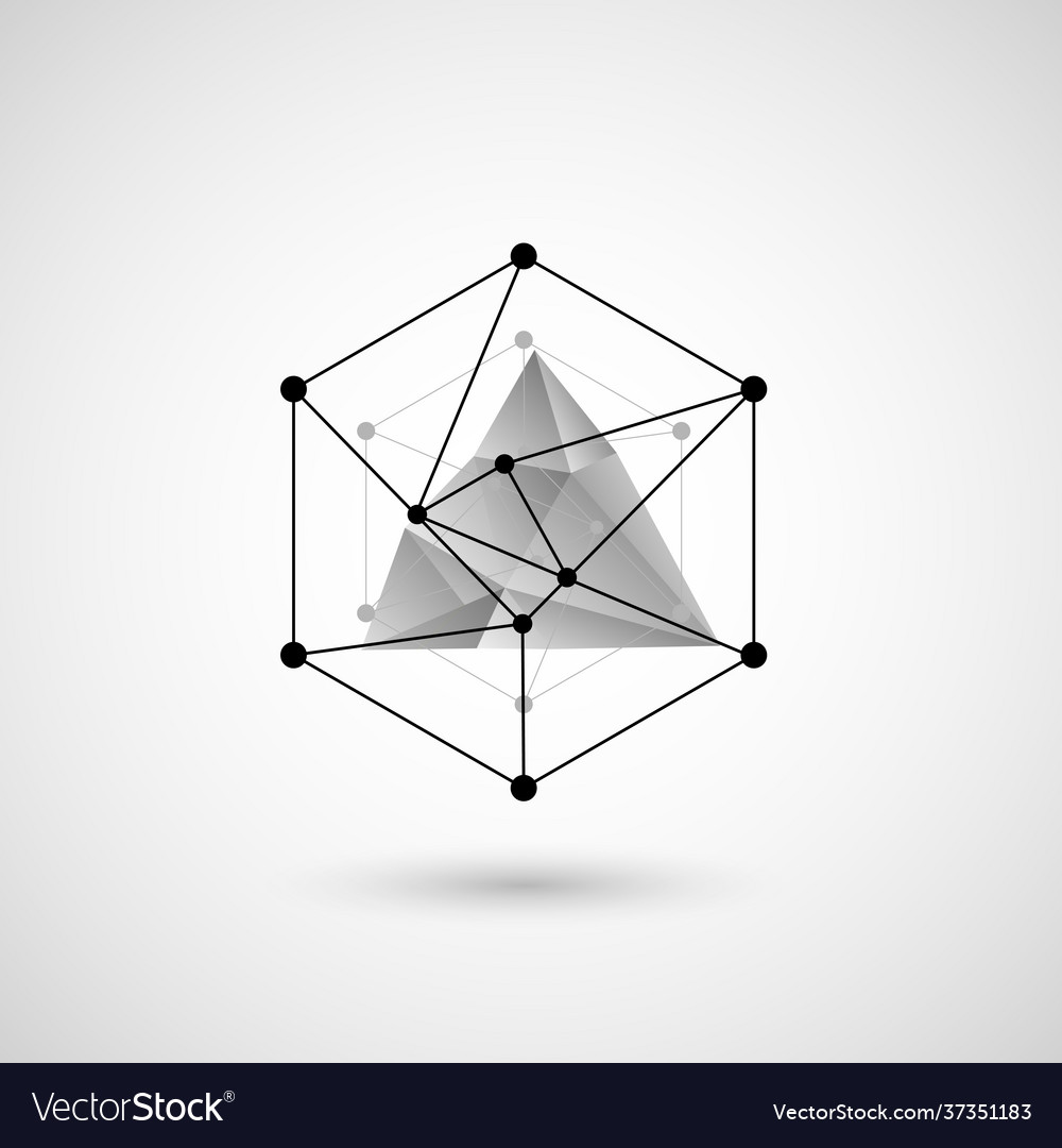Digital technology triangle and hexagons design Vector Image