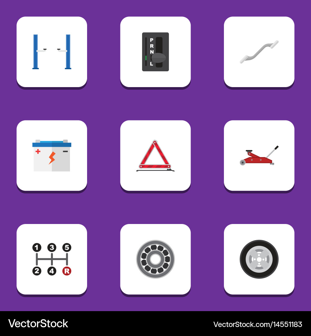 Flat auto set of lifting accumulator warning Vector Image