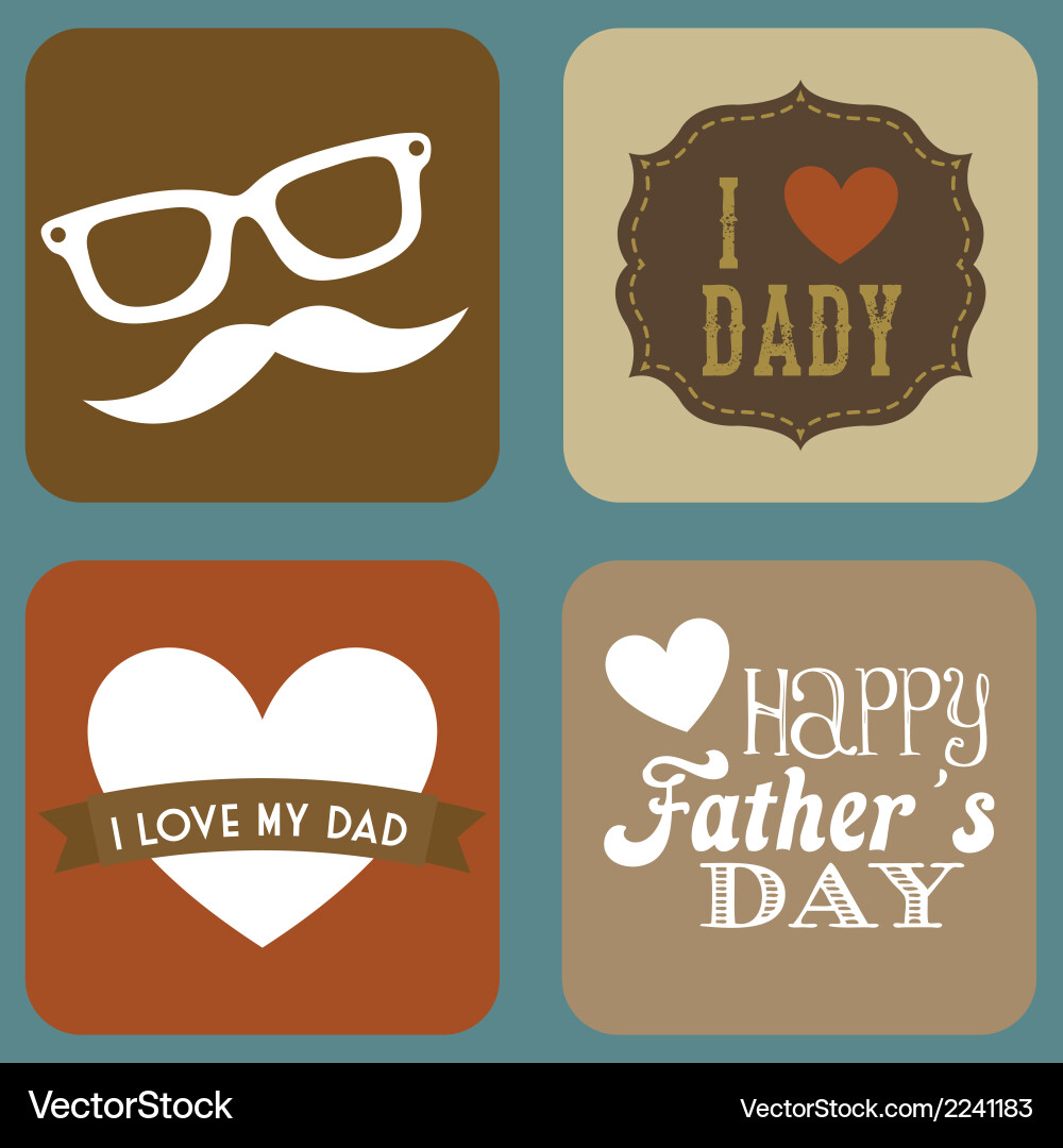 Happy fathers day over blue background Royalty Free Vector