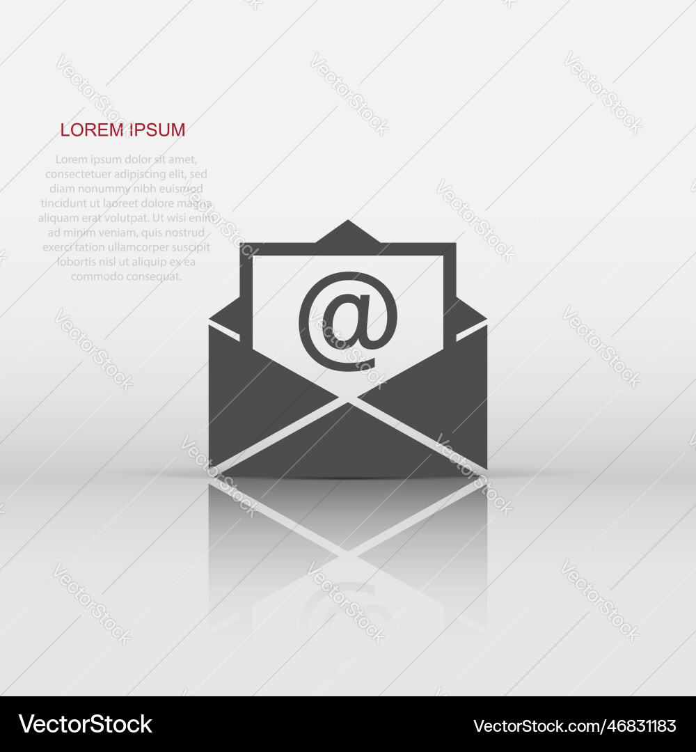 Mail envelope icon in flat style email sign Vector Image