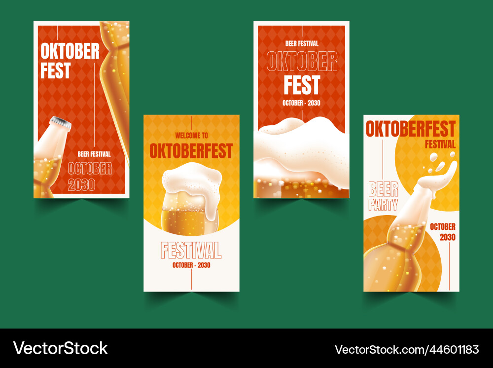 Realistic oktoberfest banner collection design Vector Image
