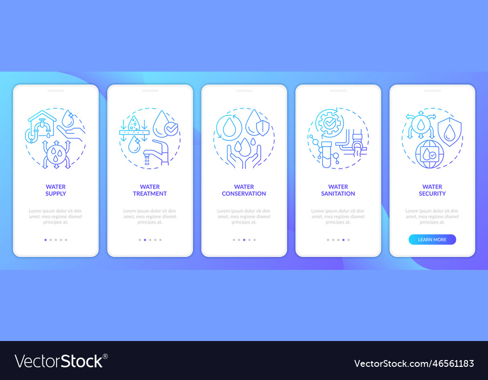Water management concepts blue gradient Royalty Free Vector Water management concepts blue gradient Royalty Free Vector