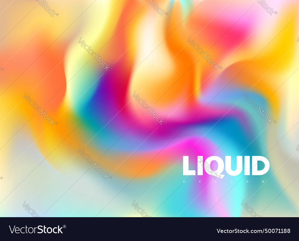 Art liquid holographic background abstract fluid Vector Image