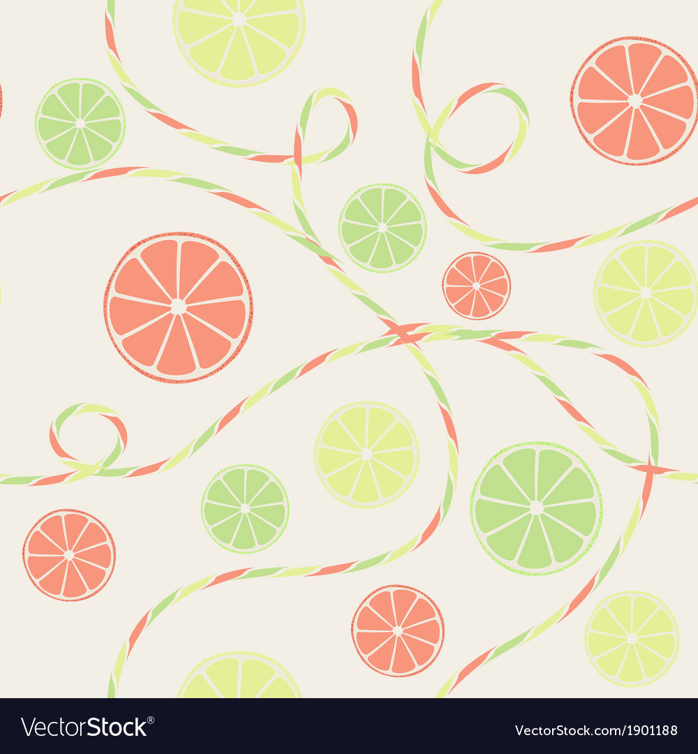 Citrus seamless pattern with orange lemon and lime