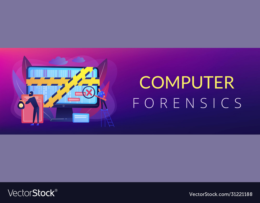 Computer forensics concept banner header Vector Image Computer forensics concept banner header Vector Image