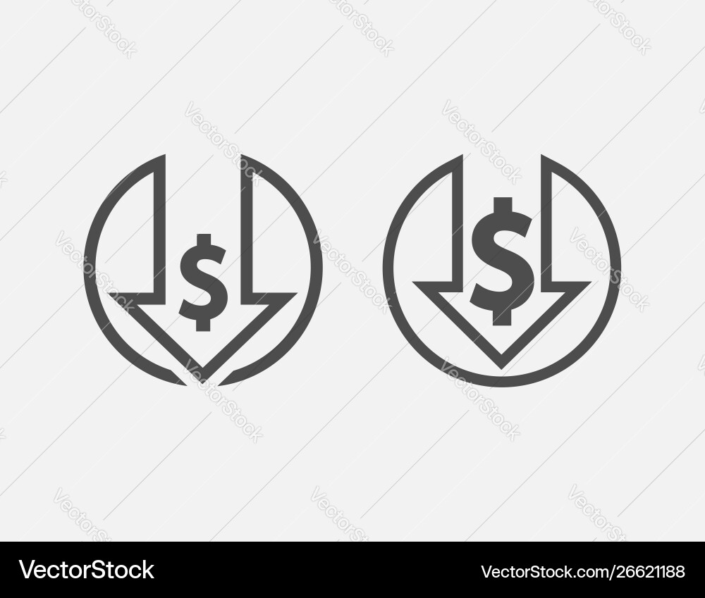 Cost reduction icon isolated on white background Vector Image