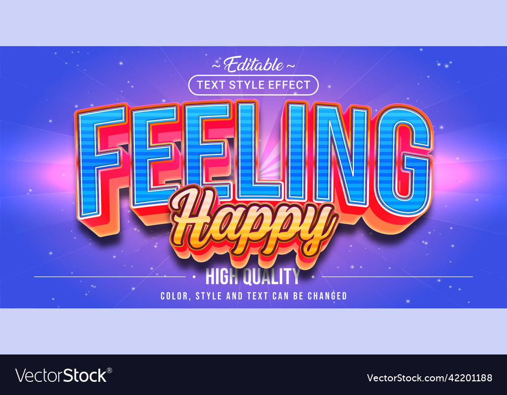 Editable text style effect - feeling Royalty Free Vector