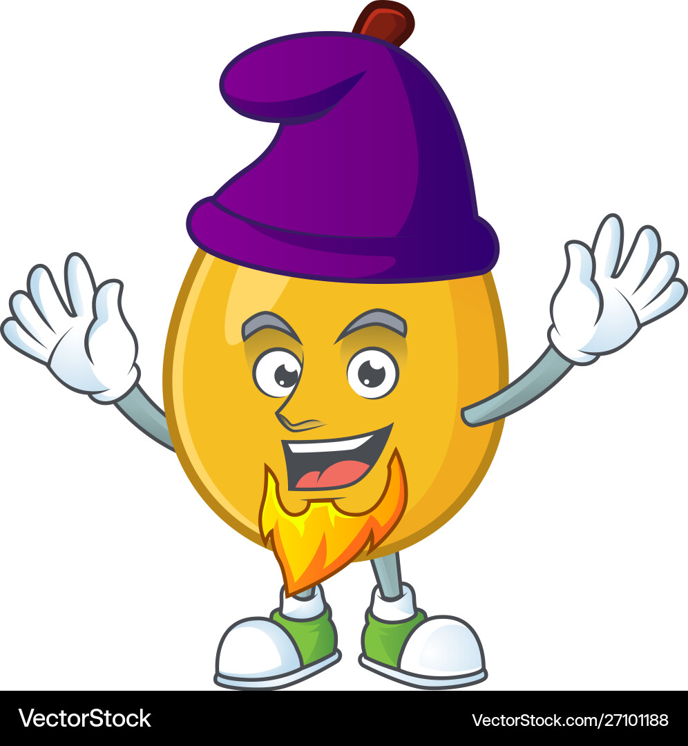 Elf fruit loquat fresh mascot character shape Vector Image