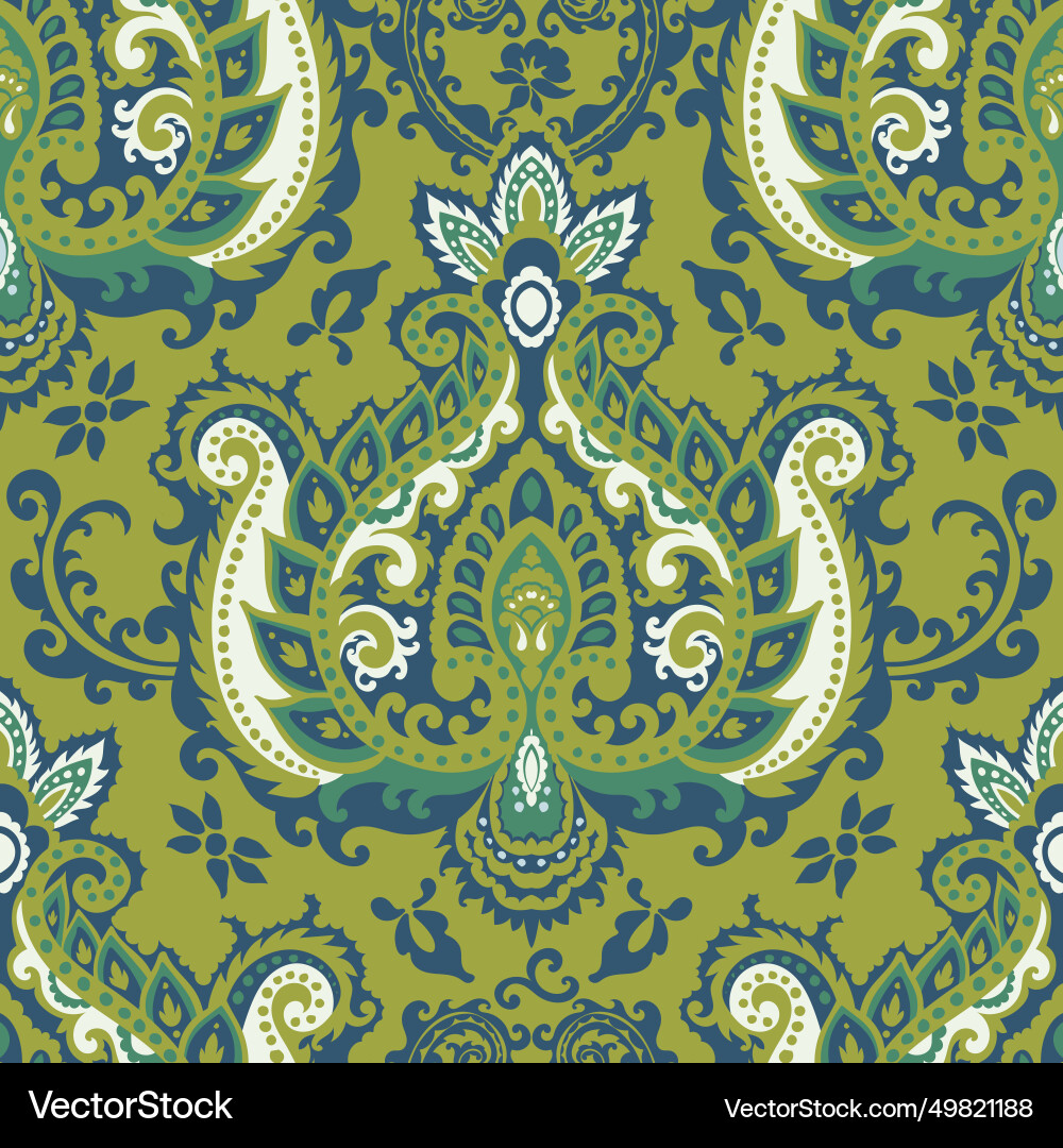 Floral decoration paisley design seamless pattern Vector Image