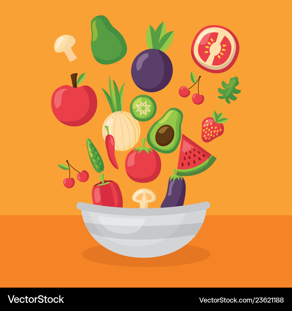 Healthy food fresh Royalty Free Vector Image - VectorStock