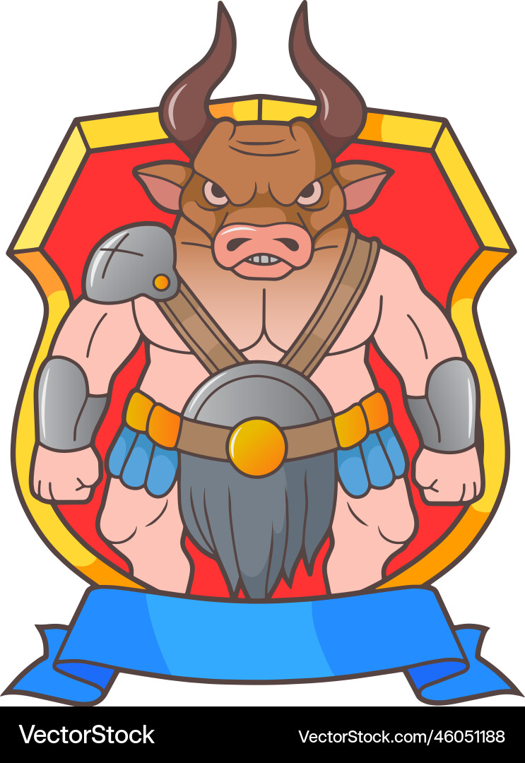 Mythological ancient greek minotaur Royalty Free Vector