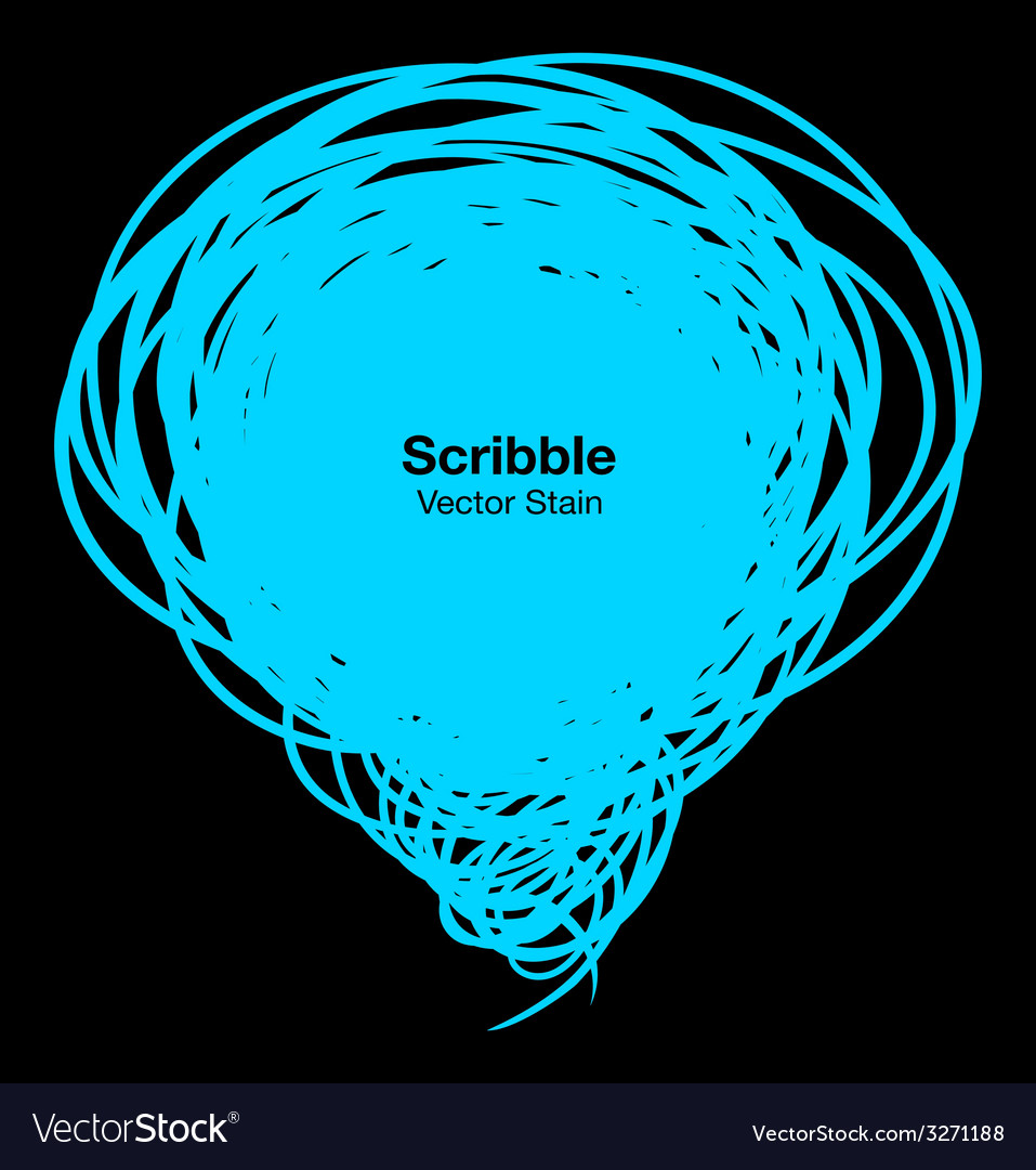 Scribble blue bubble Royalty Free Vector Image