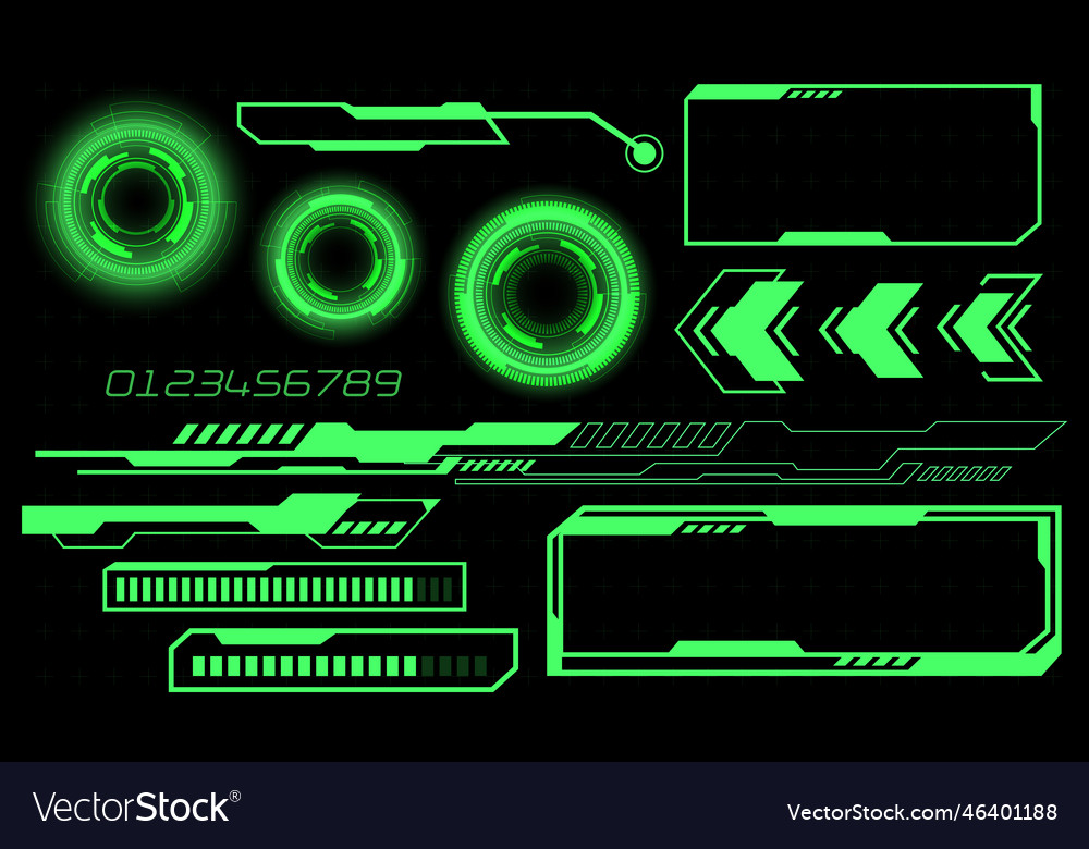 Set of hud circle modern user interface elements Vector Image
