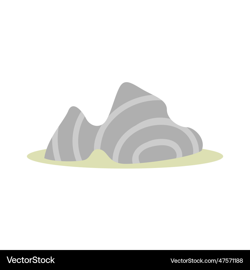 Stone block with radial lines lying on ground Vector Image