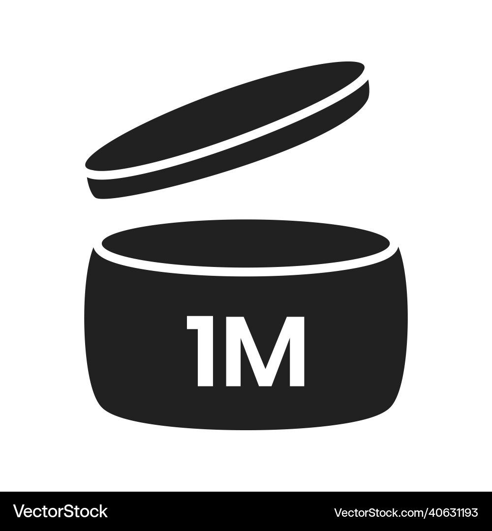1m period after open icon sign flat style Vector Image