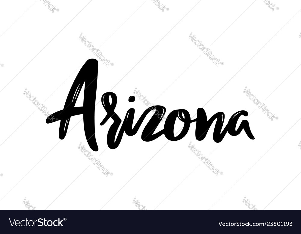 Arizona - hand drawn lettering name of usa state Vector Image
