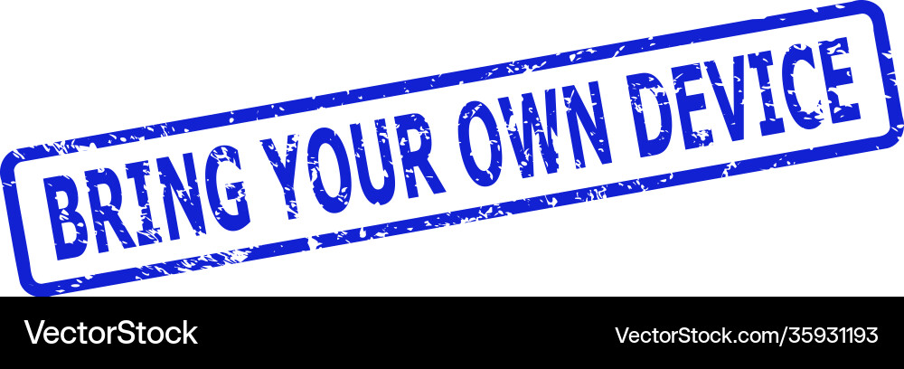 Bring your own device stamp seal with corroded Vector Image