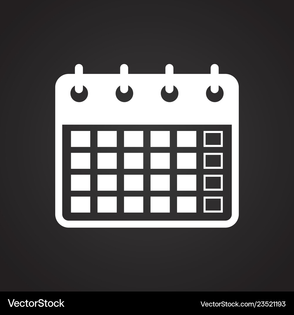 Business schedule calendar icon on black Vector Image