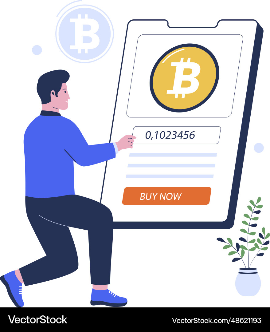 Buy bitcoin concept Royalty Free Vector Image - VectorStock