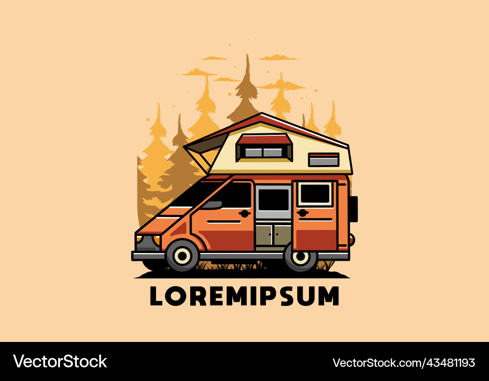 Camping on roof car design Royalty Free Vector Image