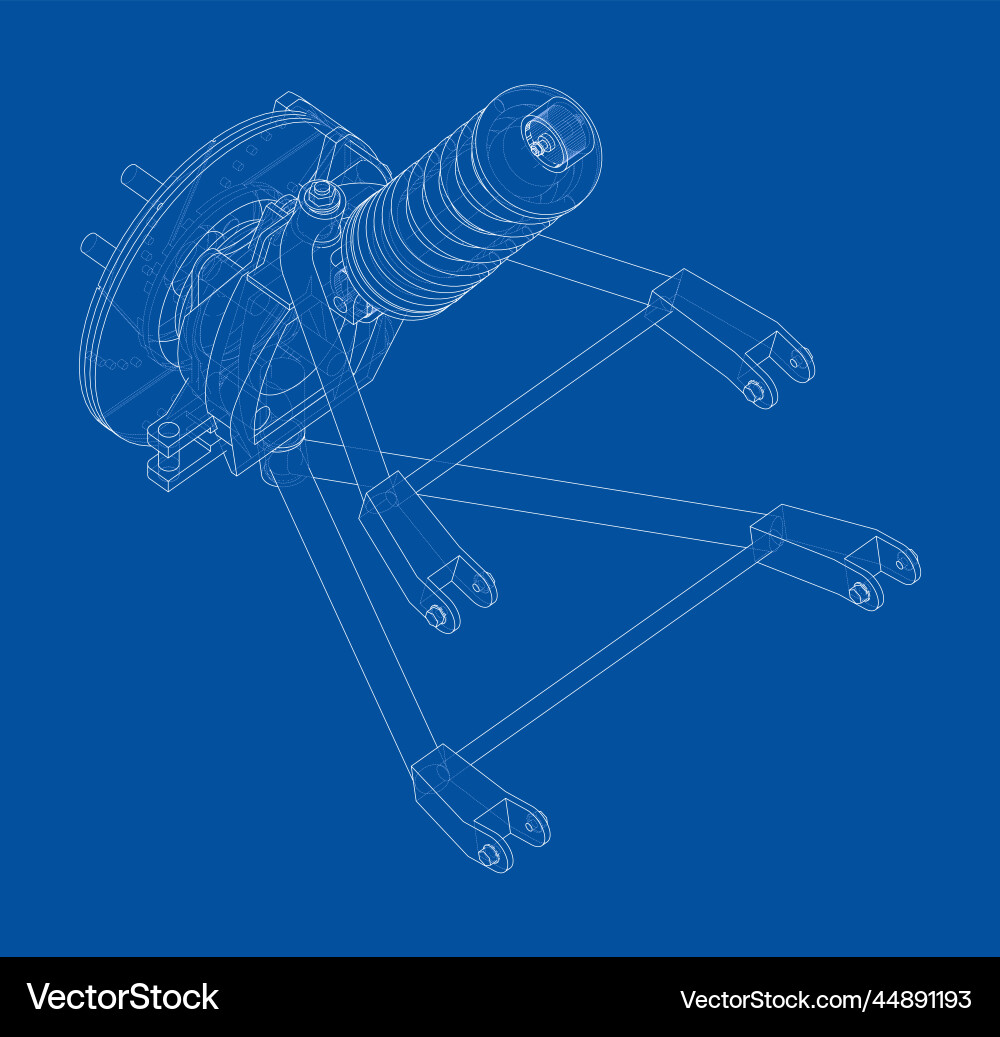 Car suspension with shock absorber Royalty Free Vector Image