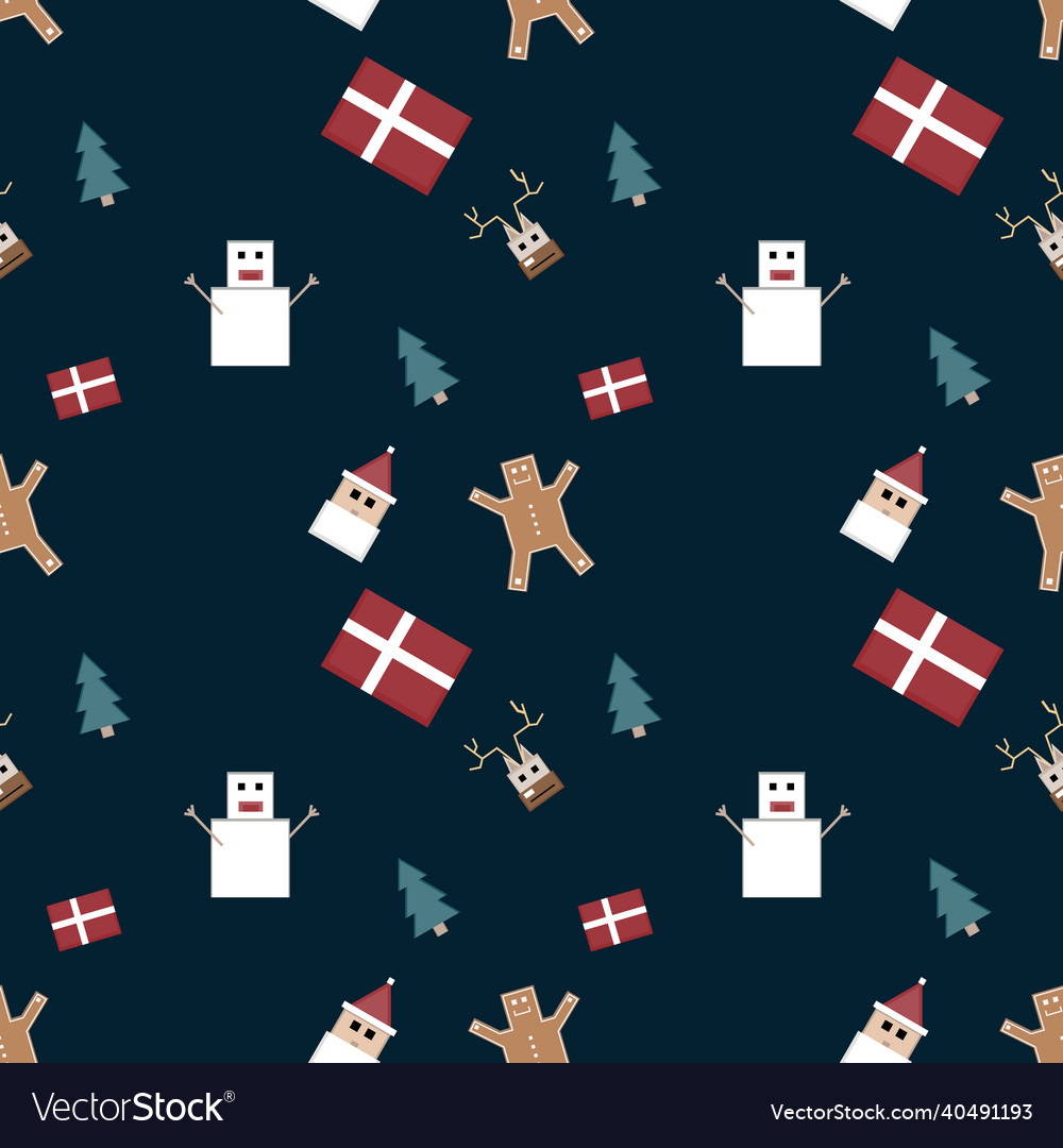 Christmas repeat pattern created with sharp Vector Image