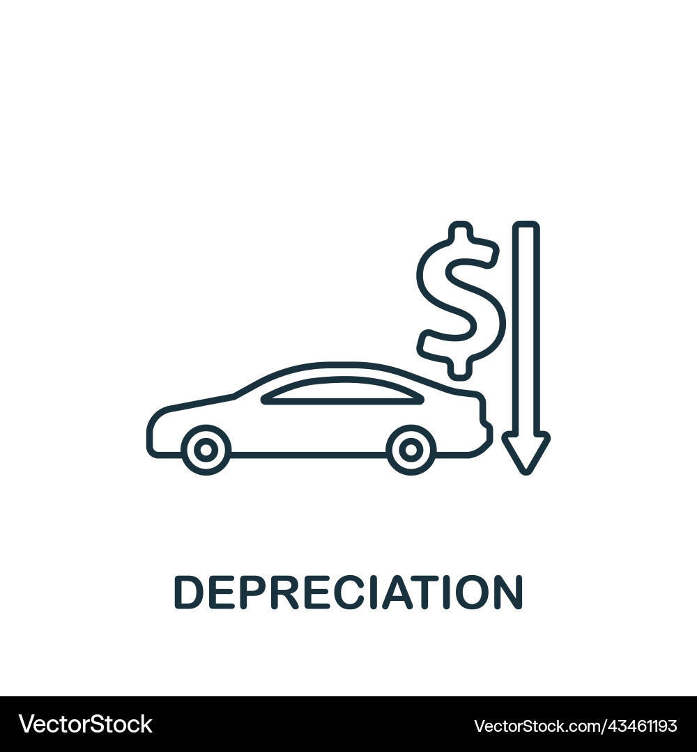 Depreciation icon monochrome simple accounting Vector Image