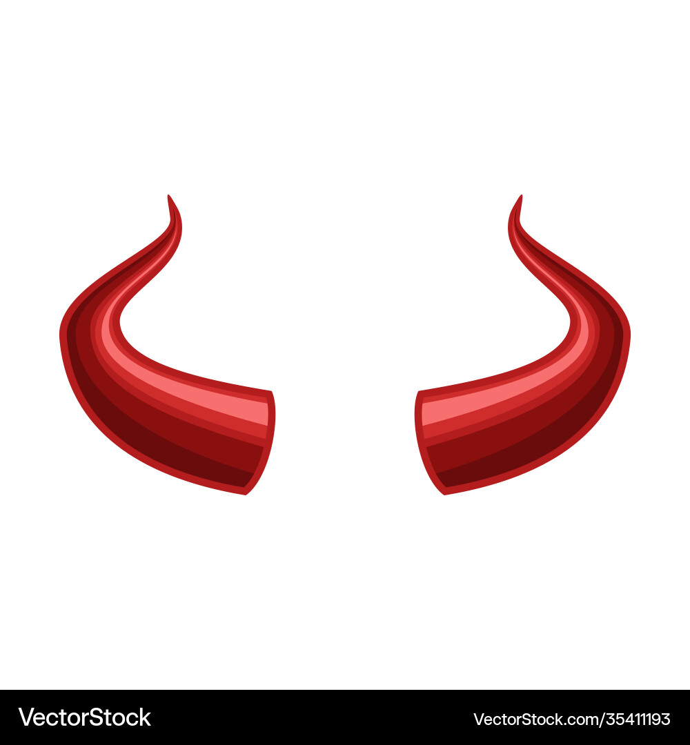 Devil horns isolated on white background red Vector Image