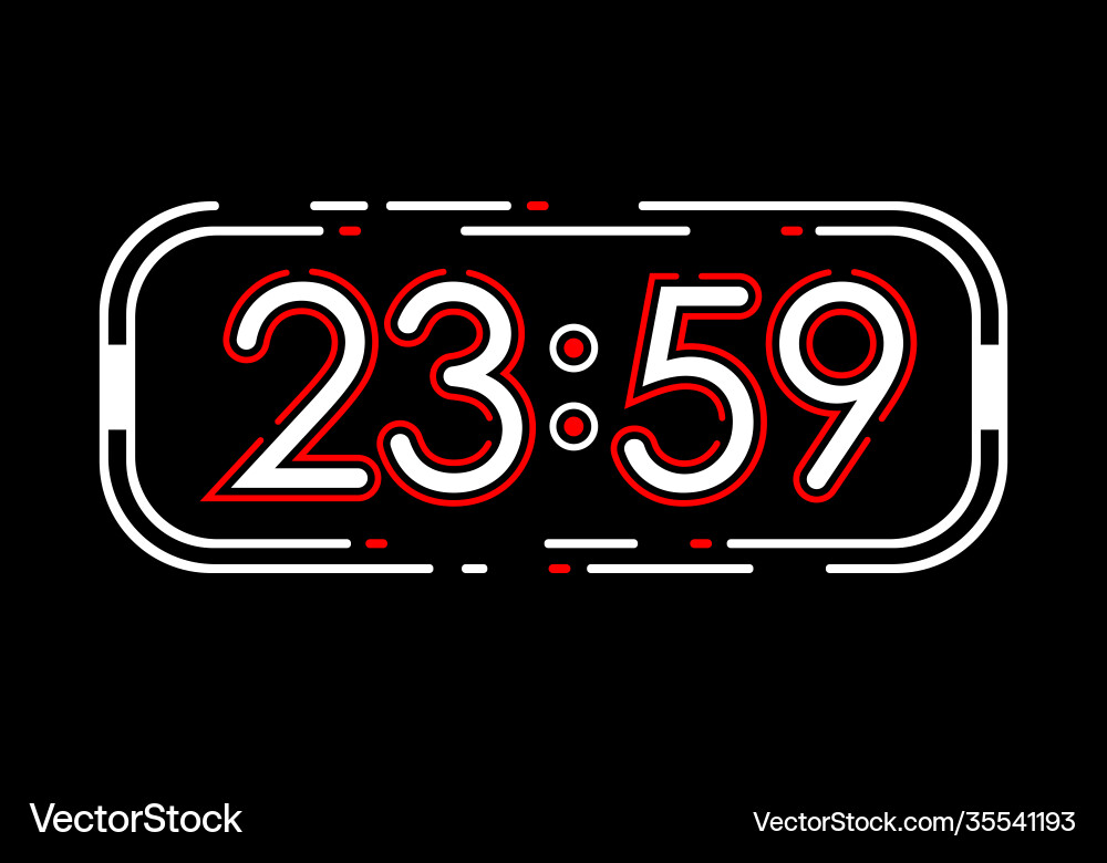 Digital clock geometric Royalty Free Vector Image