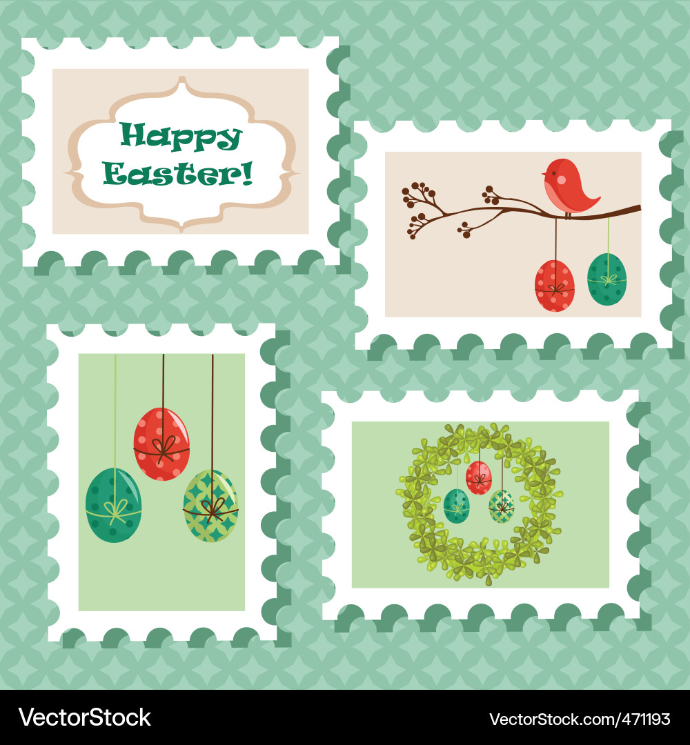 Easter stamp Royalty Free Vector Image - VectorStock