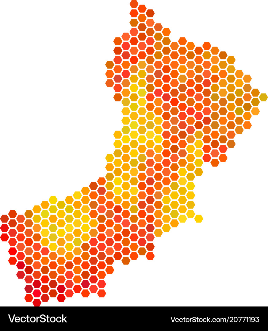 Fire hexagon oman map Royalty Free Vector Image