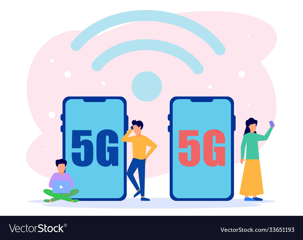 Graphic cartoon character 5g Royalty Free Vector Image