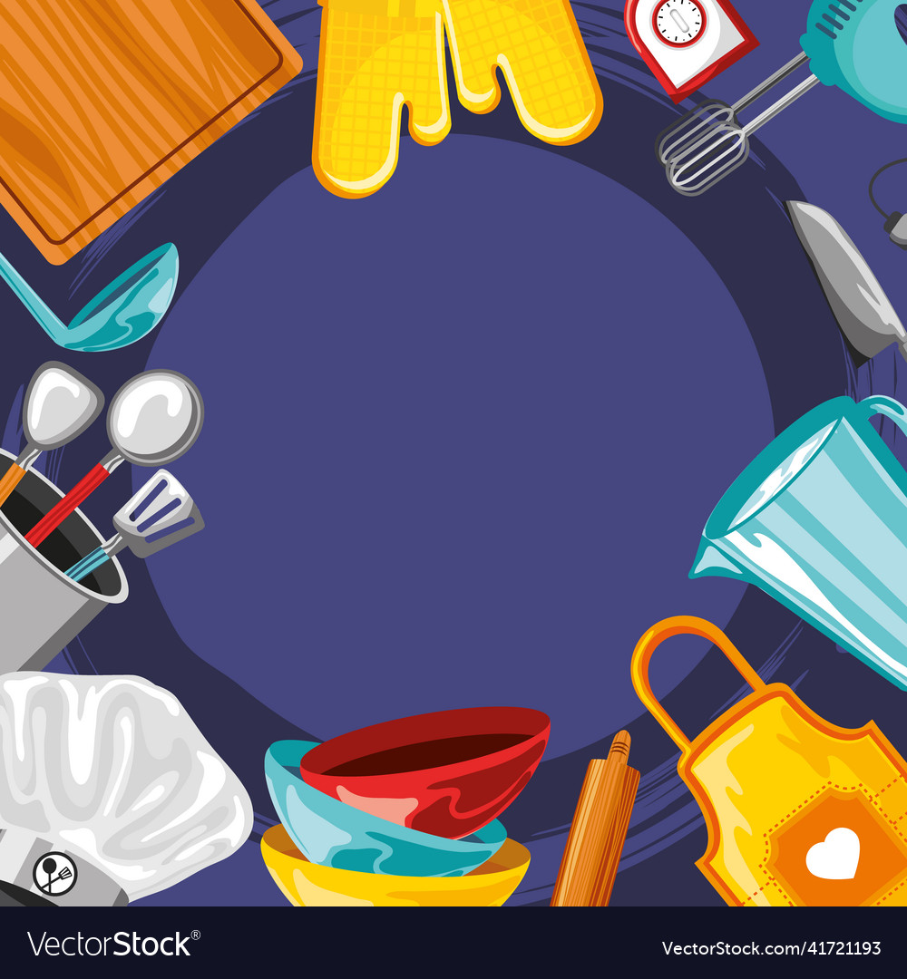 Kitchen tools background Royalty Free Vector Image
