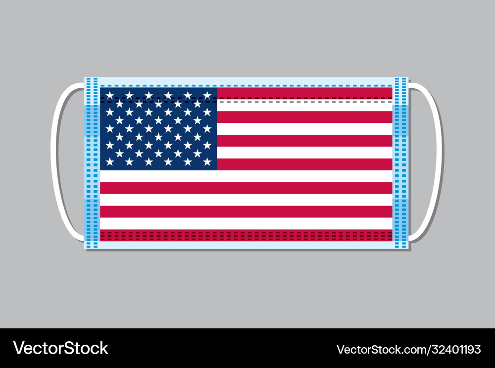 Medical face shield with usa flag on it flat Vector Image