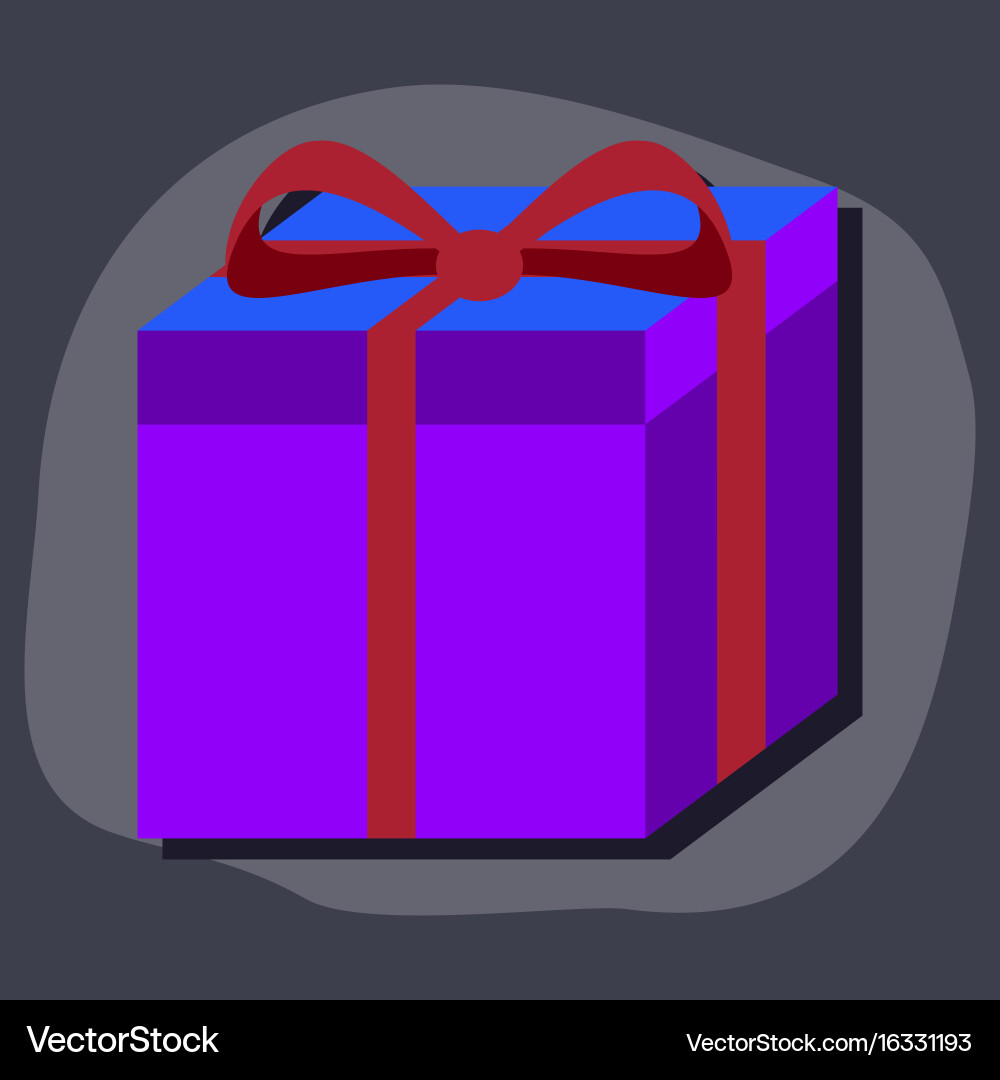 Paper sticker on stylish background gift box Vector Image