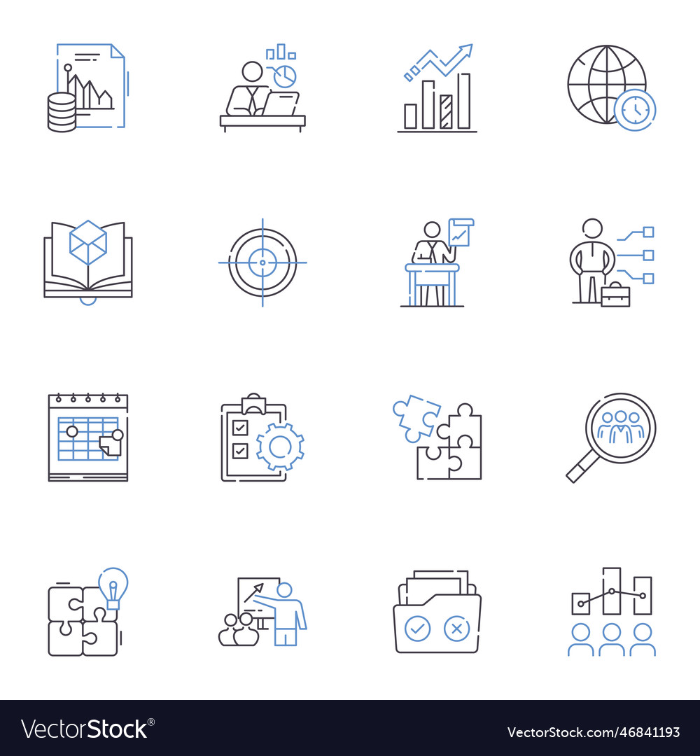 Performance evaluation line icons collection Vector Image Performance evaluation line icons collection Vector Image
