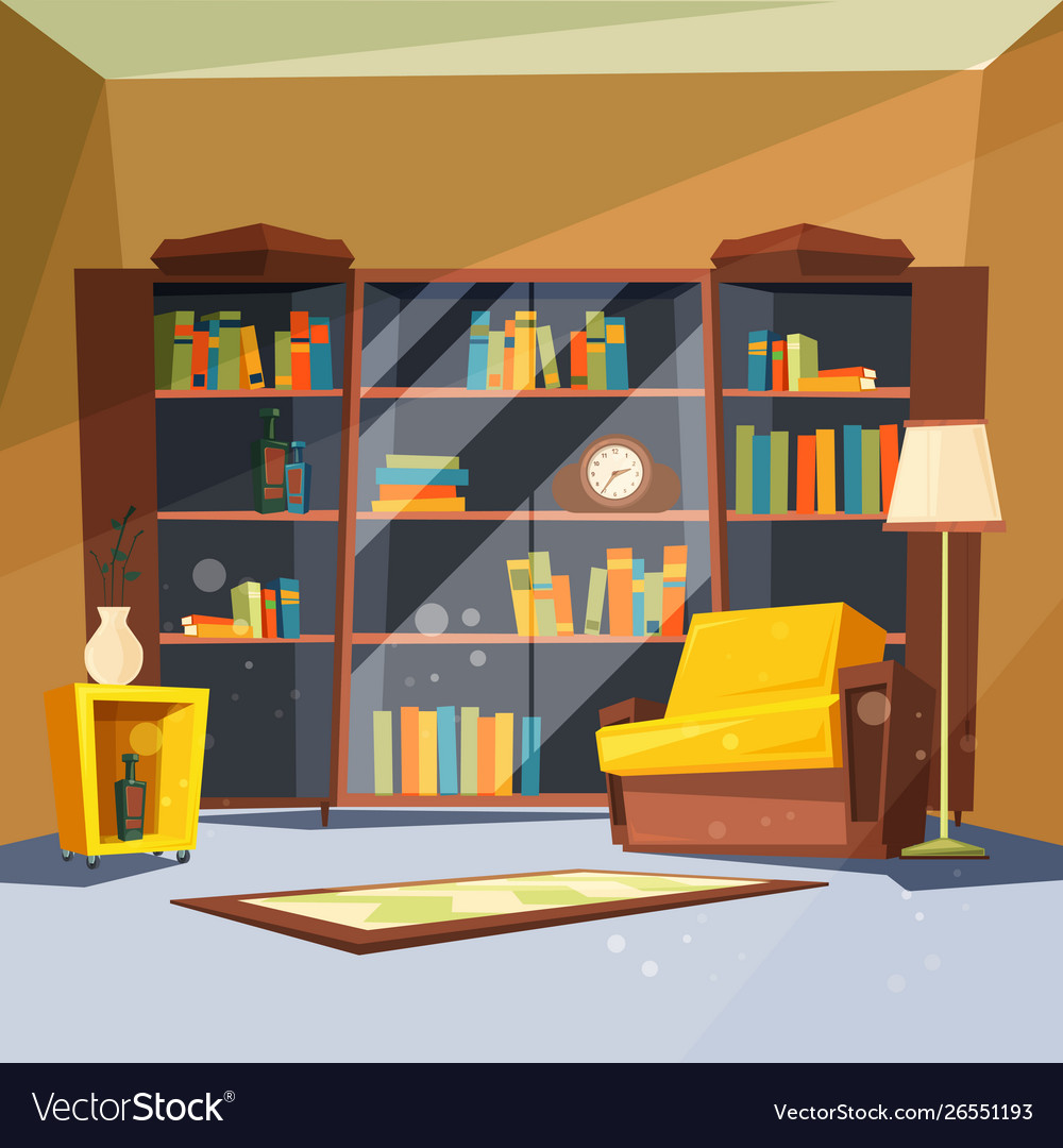 Room with books house apartment with home library Vector Image Room with books house apartment with home library Vector Image