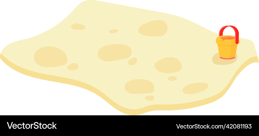 Sand with plastic bucket cartoon sandbox Vector Image