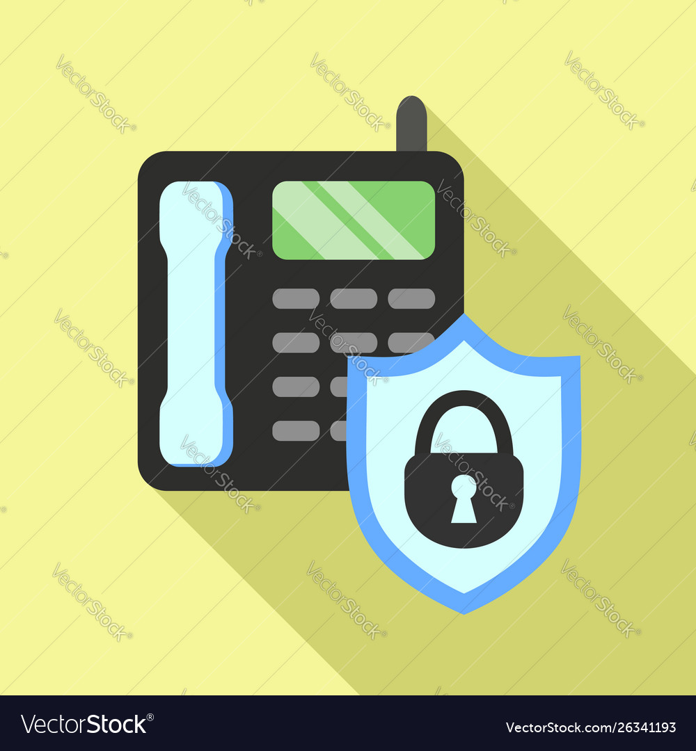 Secured intercom icon flat style Royalty Free Vector Image