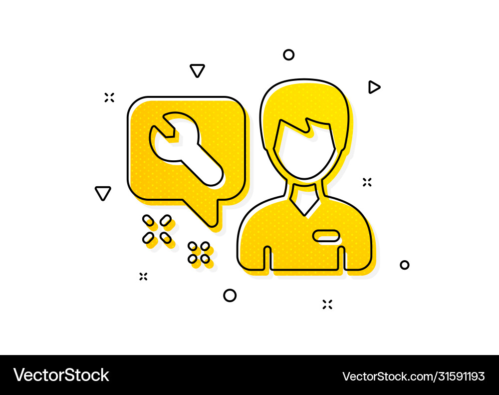 Spanner tool icon repairman service sign Vector Image