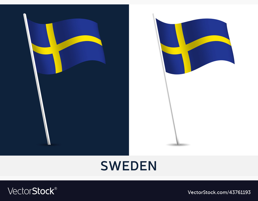 Sweden flag waving national flag of sweden Vector Image