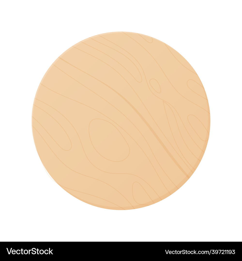 Wooden round cutting board with isolated Vector Image