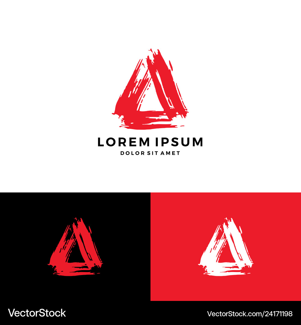 A letter triangle paint blood stroke logo icon Vector Image