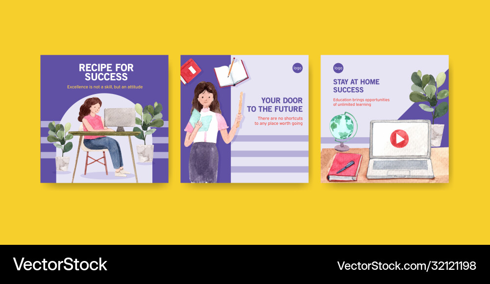 Advertise online learning concept design Vector Image
