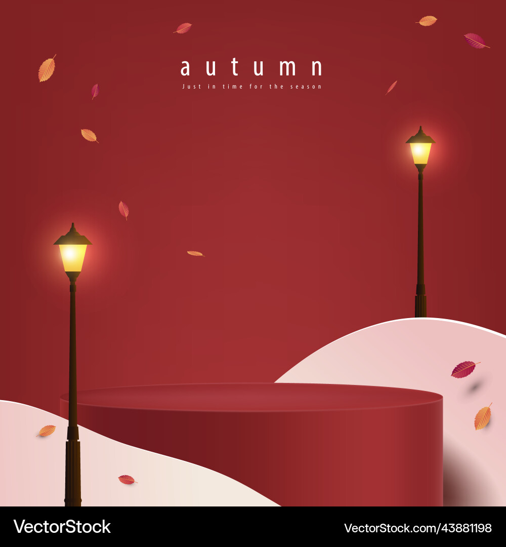 Autumn banner background with product display Vector Image