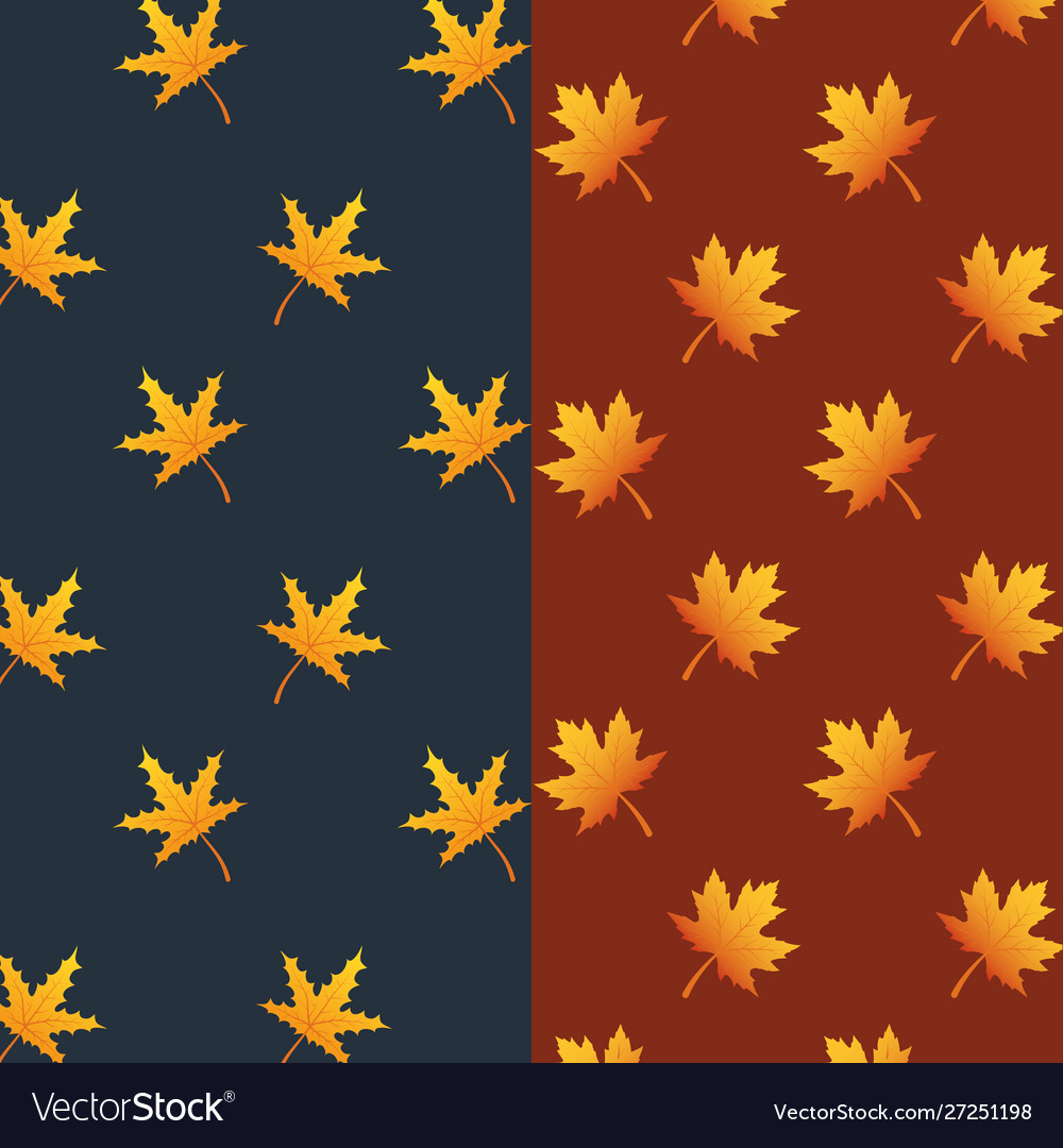 Autumn leafs foliage pattern background Royalty Free Vector